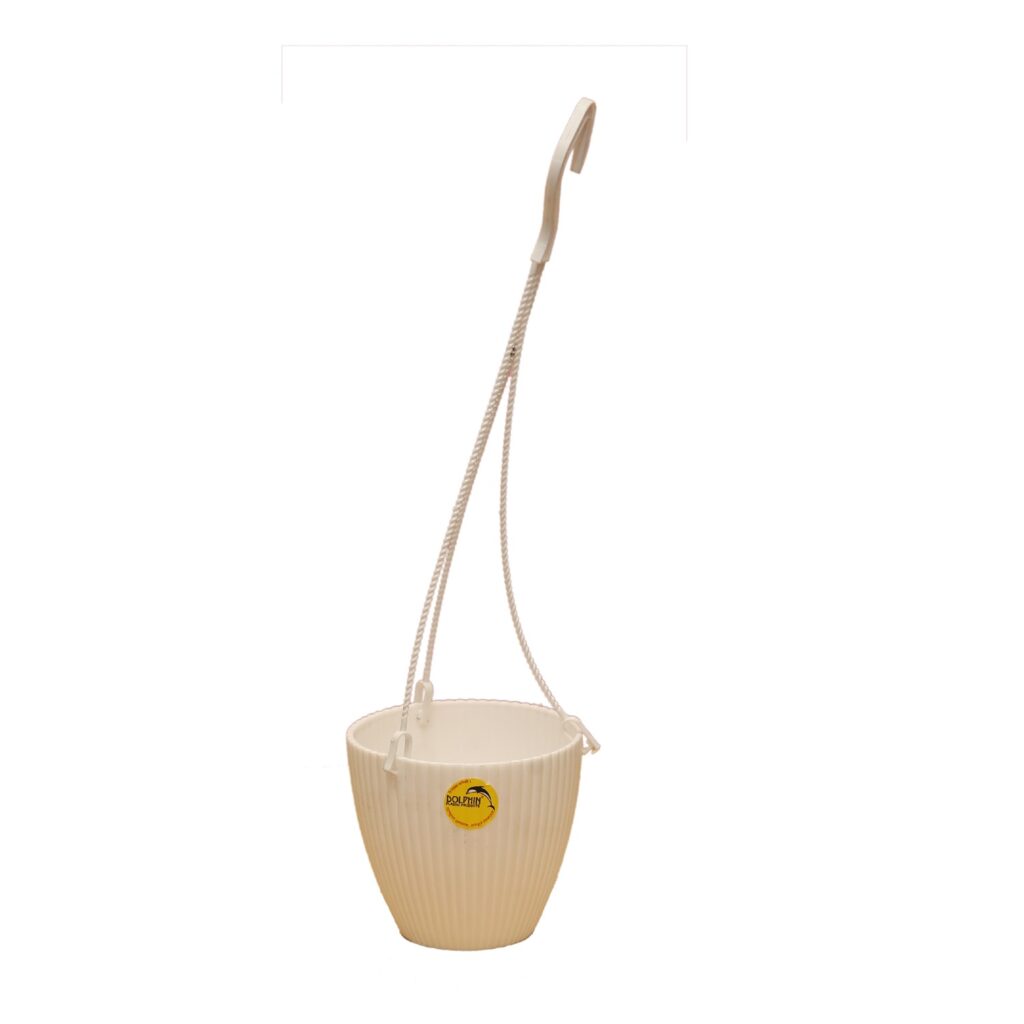 Flower pot with bottom plate and hanger – Dolphin Nepal
